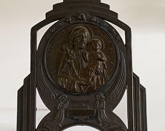 Religious Metal Altar Saint Joseph and Jesus / Antique Personal ...