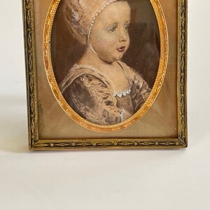 Gold-toned Framed Oval Mat of Baby Stuart With Bonnet Postcard Art ...