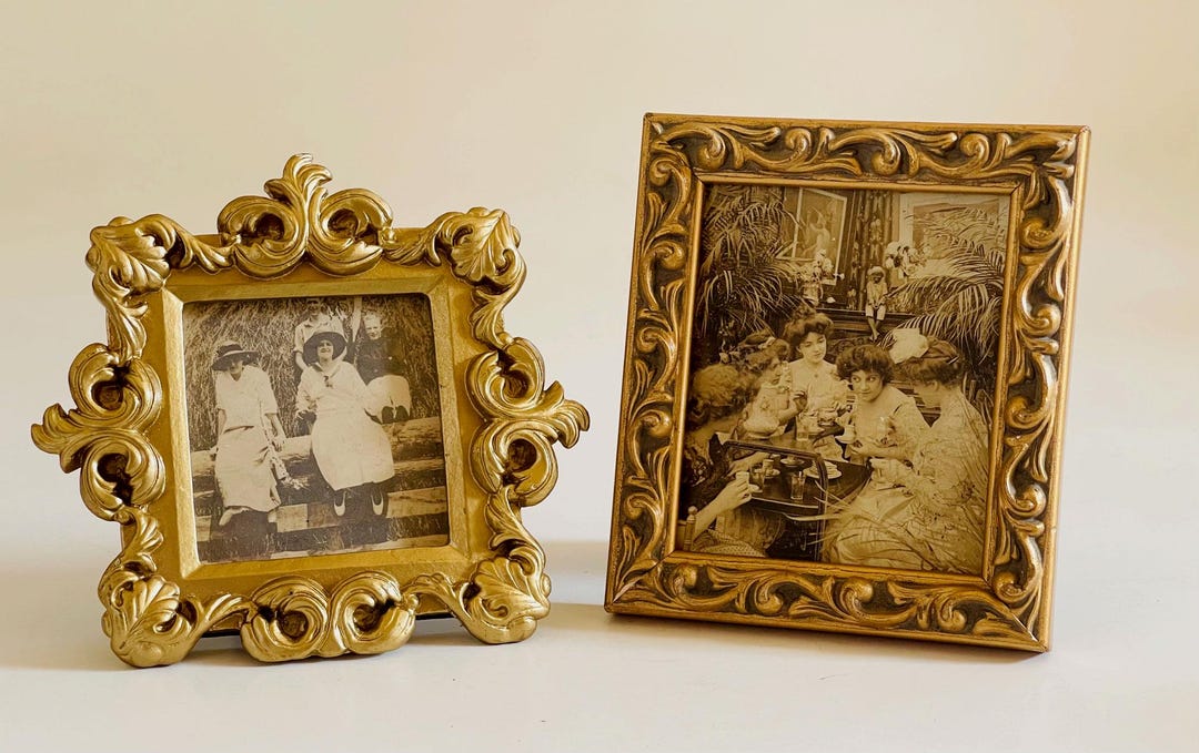 2 Small Gold Tabletop Frames With Photos in 2 Sizes - Etsy