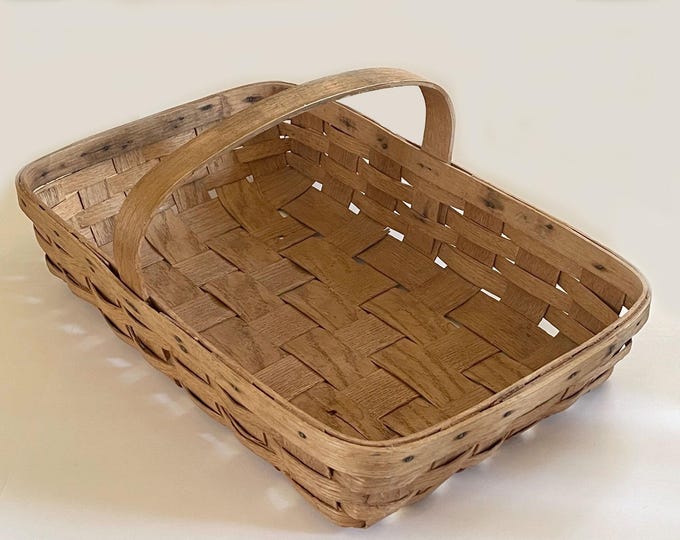 Splint Oak Gathering Basket Garden Trug Farmhouse Decor Country Home ...