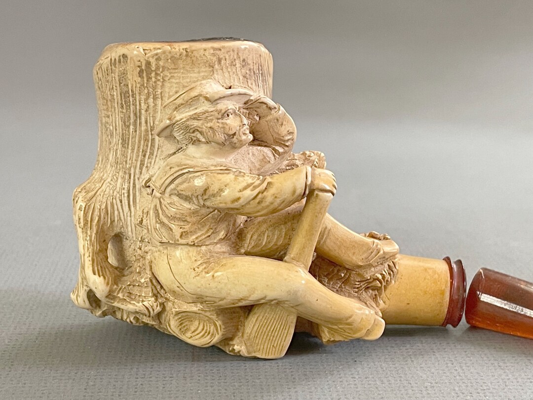 Antique Meerschaum Pipe Hand Carved Nautical Seaman Antique