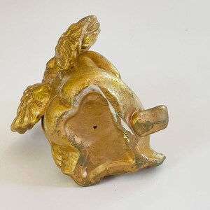 Vintage Gold Leaf Cherub Angel With Rabbit /chubby Cherub Cradling a ...