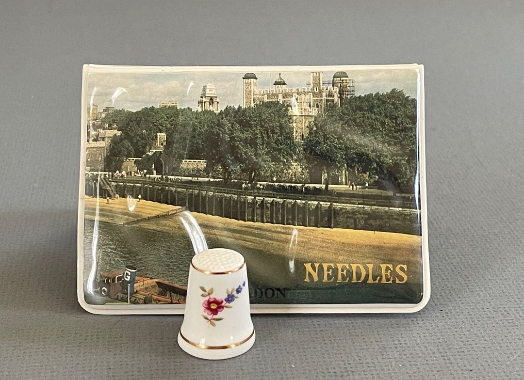 Golden Fleece Needles With Royal China Thimble / England Sewing Notions ...
