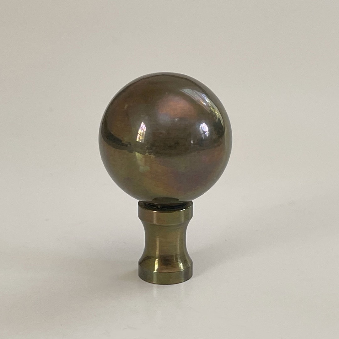 Tall Large Brass Ball Lamp Finial / Solid Brass Finial / 2" Brass Ball ...