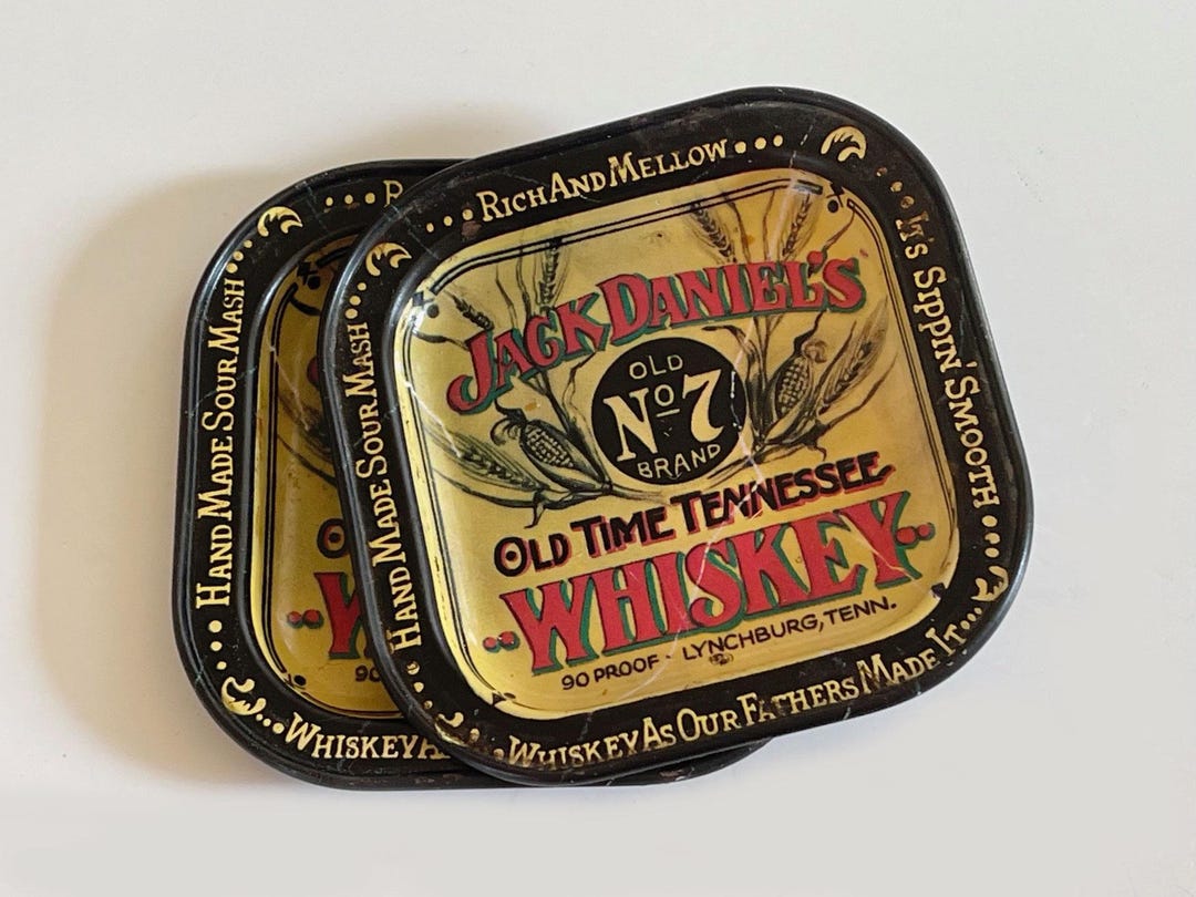 2 Jack Daniels Whiskey Tin Trays / Retro Jack Daniels Old No. 7 Brand ...