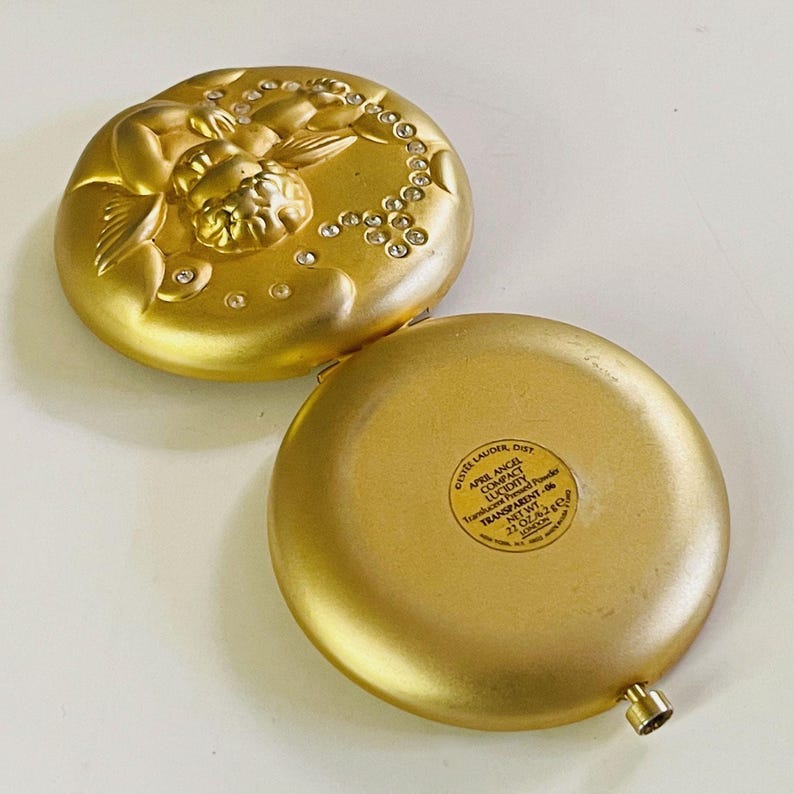Estee Lauder Lucidity Angel Powder Compact / Gold Tone April Angel - Etsy