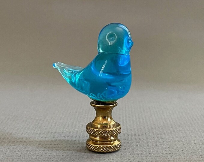 Lamp Finial Blue Bird of Happiness Glass Finial - Etsy