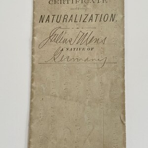 Ephemera Antique 1880 Naturalization Document Pittsburgh Pennsylvania ...
