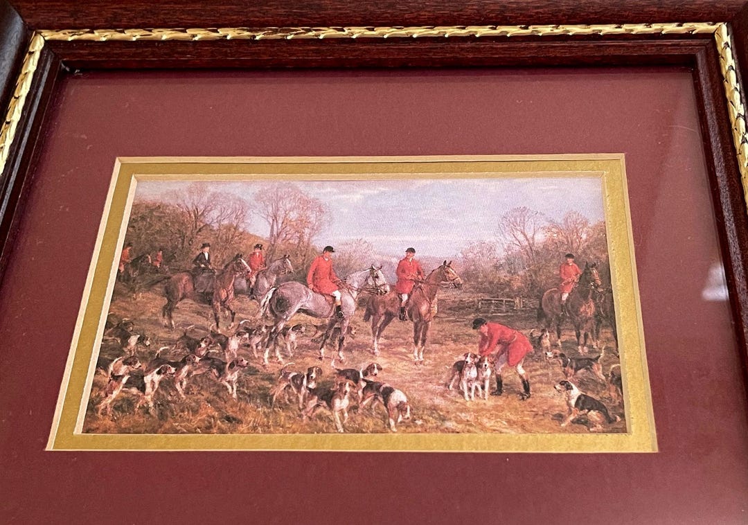Framed Hunt Scene Print Heywood Hardy / Print of Traditional 19th ...