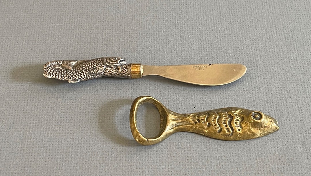 Fish Bottle Opener and Spreader / Buffet Table Utensils / Barware Tools ...
