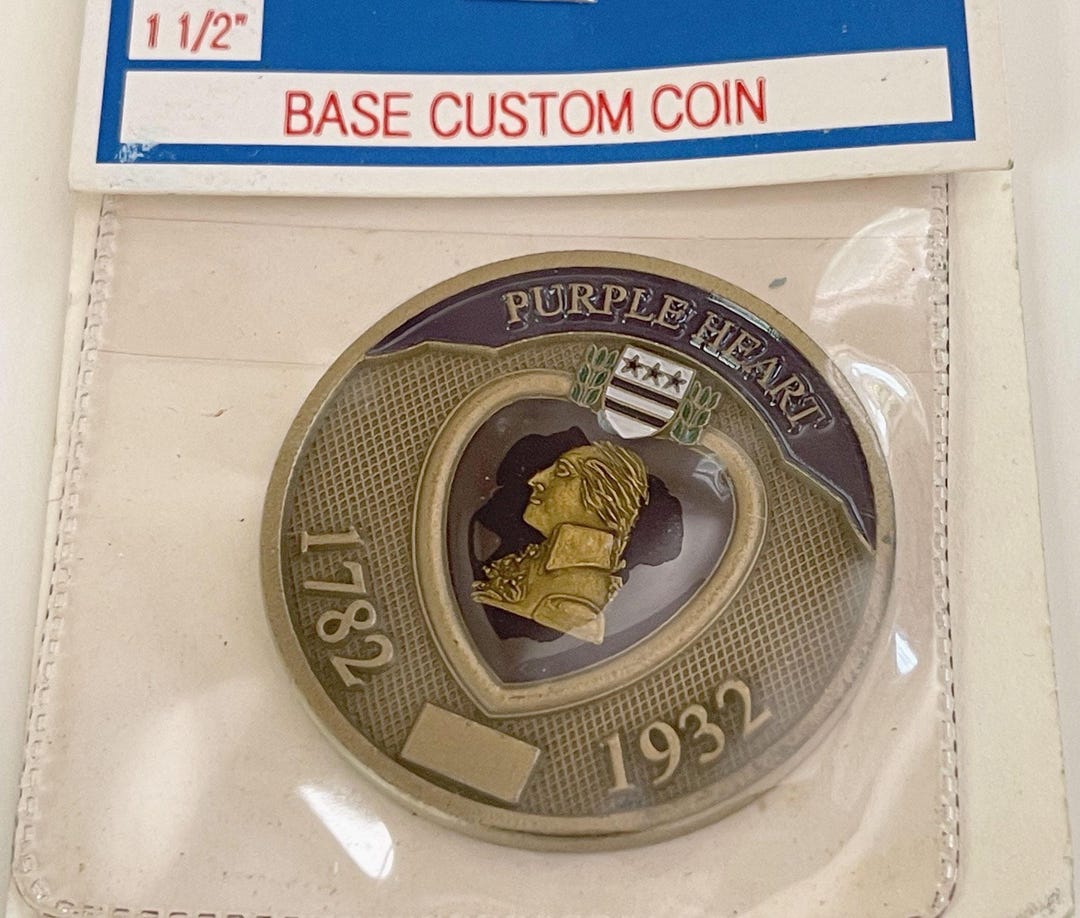 US Military Purple Heart Challenge Coin 1782-1932 Military Merit ...