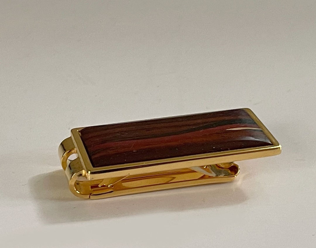 Inlaid Wood Money Clip / Hardwood Clip on Solid Brass Clip / Cash and ...
