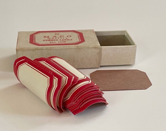 40 MACO Gummed Labels No 1209 Office Supplies Journaling / Vintage Red ...
