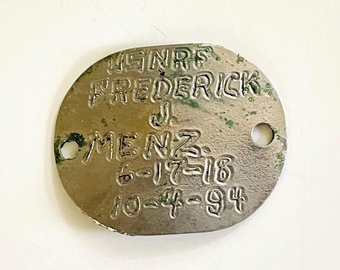 WWI US Navy Reserve Thumbprint Dog Tag Original Era Issue Antique US ...