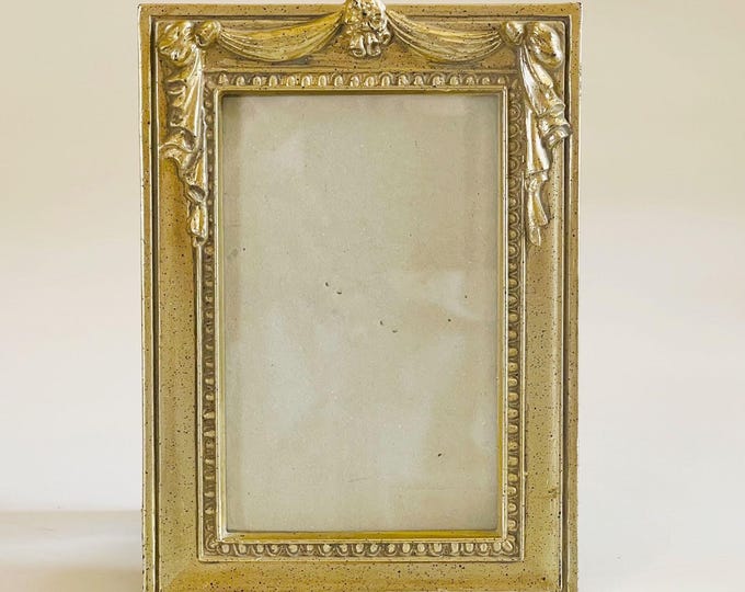 Gold Gilt Wood Frame With Swag / Gold Gilded Tabletop Frame / Family ...