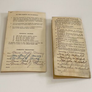 Ephemera Catholic School Report Cards Sunday School Record Promotion ...