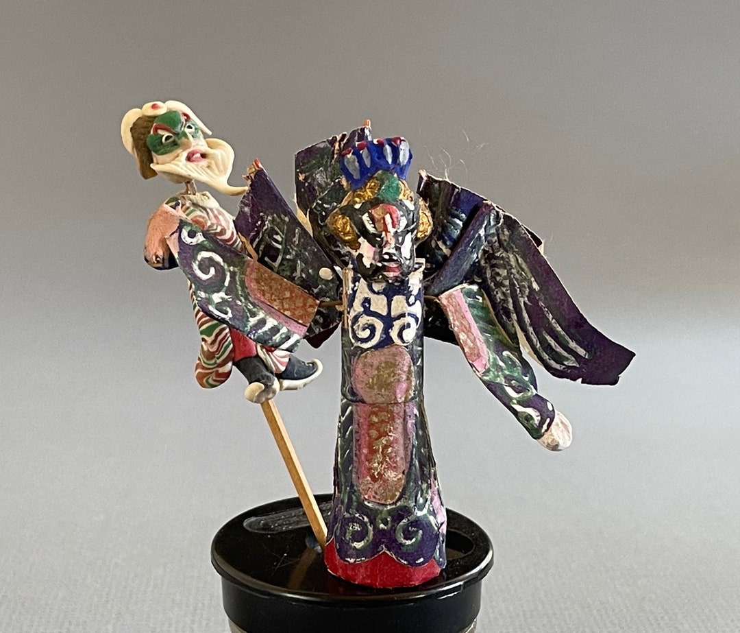 2 Chinese Folk Art Opera Sculptures / SMALL Chinese Clay and Paper ...