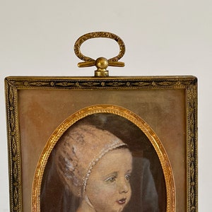Gold-toned Framed Oval Mat of Baby Stuart With Bonnet Postcard Art ...