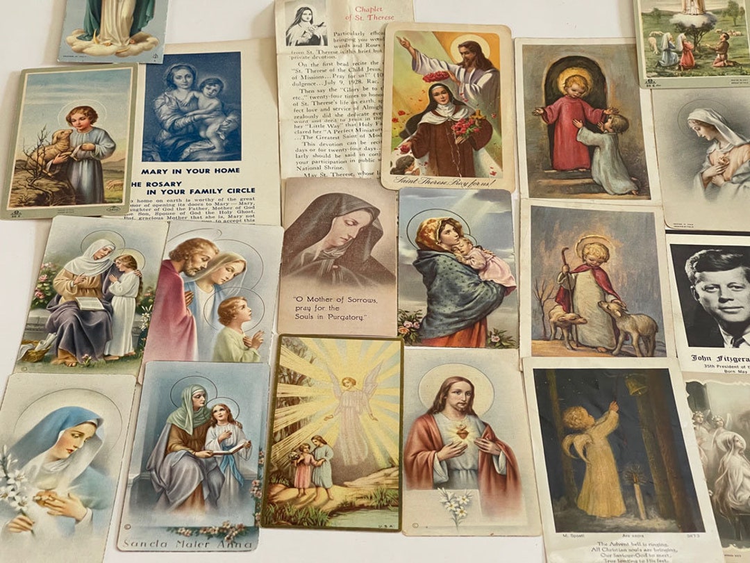Ephemera Religious Holy Cards / Prayer Cards / Daily Family Rosary ...