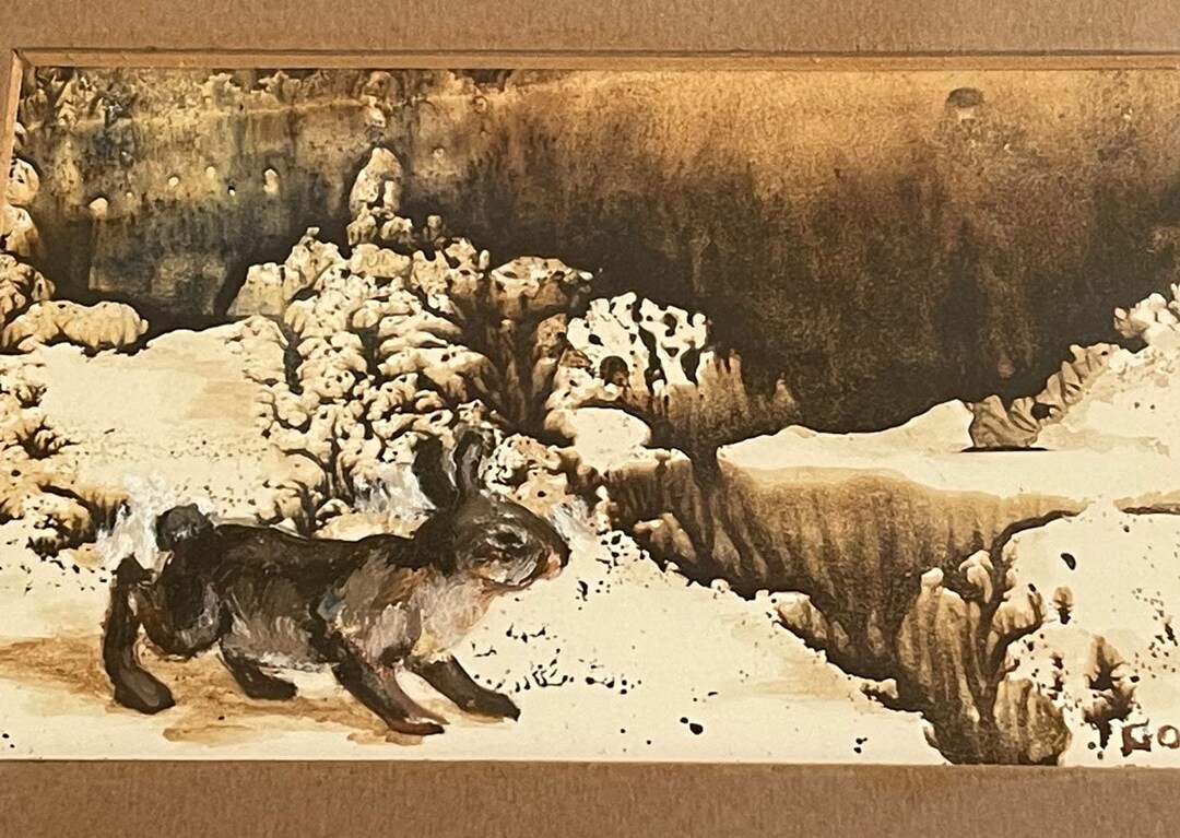 Vintage Rabbit Watercolor Artist Signed and Framed Wall Hanging - Etsy