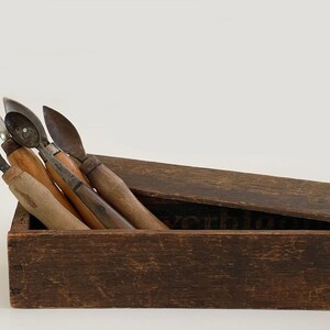 Antique Box Collection Fruit Pitter Tools and Melon Baller / Primitive ...