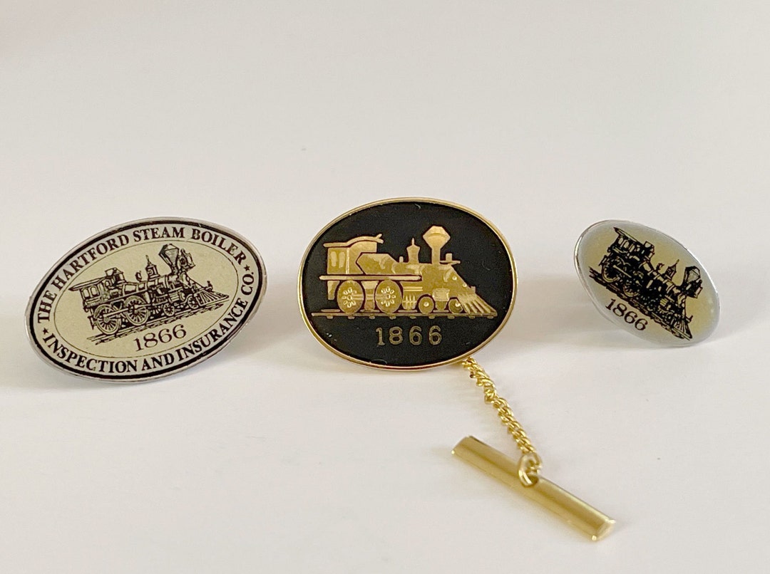 3 Vintage Steam Boiler Lapel Pin / Hartford Company Lapel Pin ...