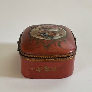 Antique French FBS Trinket Box / France Hand Painted FBS Signed Andre ...