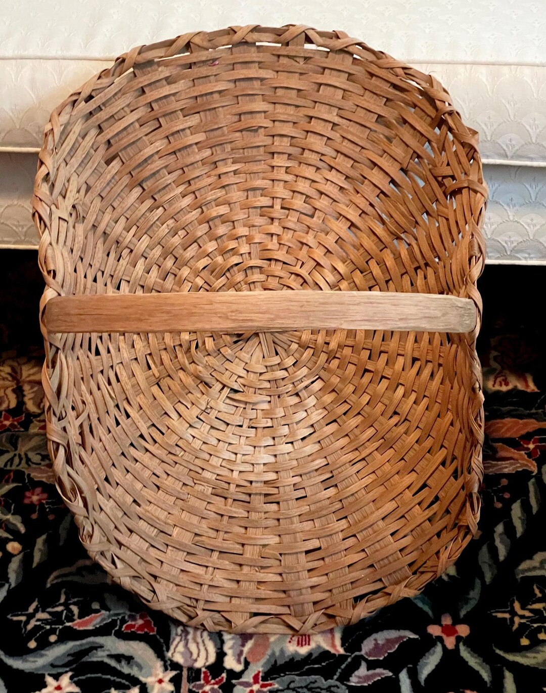 25 Inch Splint Oak Flower Gathering Basket With Handle / Hearth Basket ...
