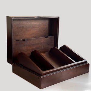 Vintage Wood Ledger Box / Record-keeping Box / Large Keepsake Box With ...