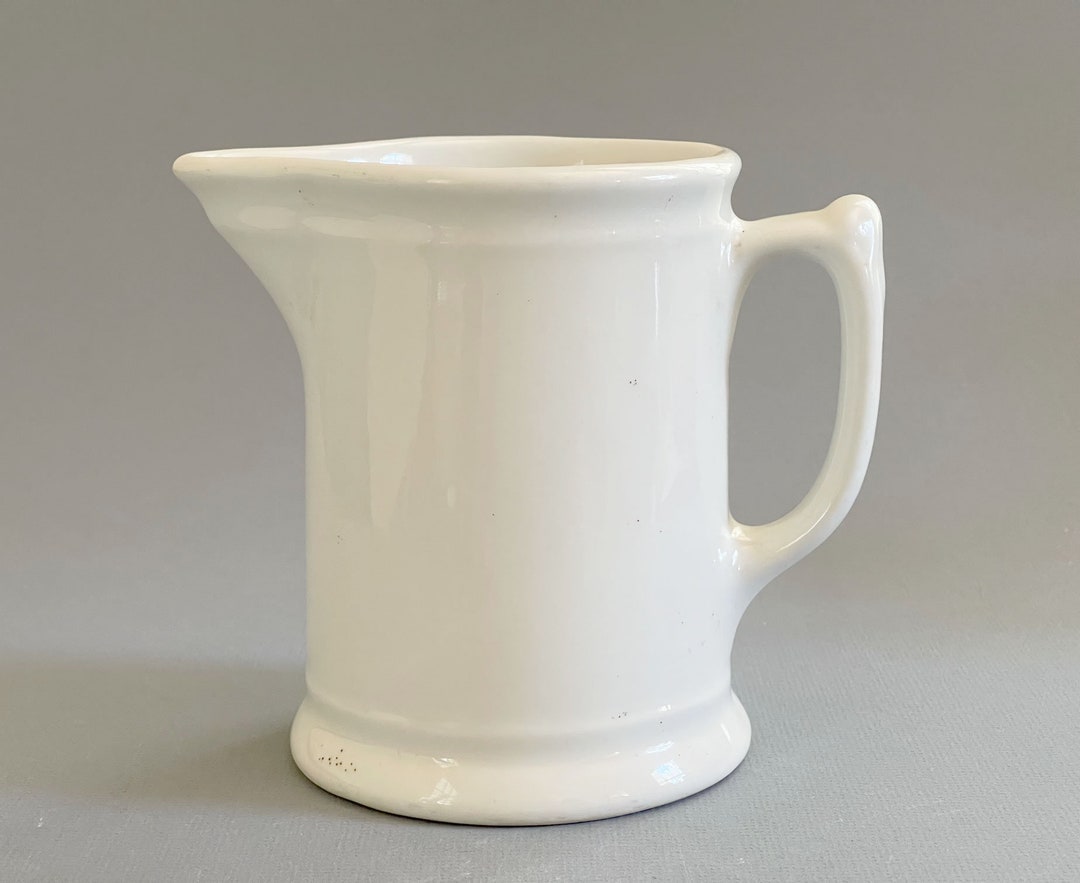 Ironstone Milk Pitcher / Vintage Ironstone Water Jug / White Tankard ...