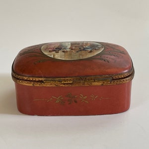 Antique French FBS Trinket Box / France Hand Painted FBS Signed Andre ...