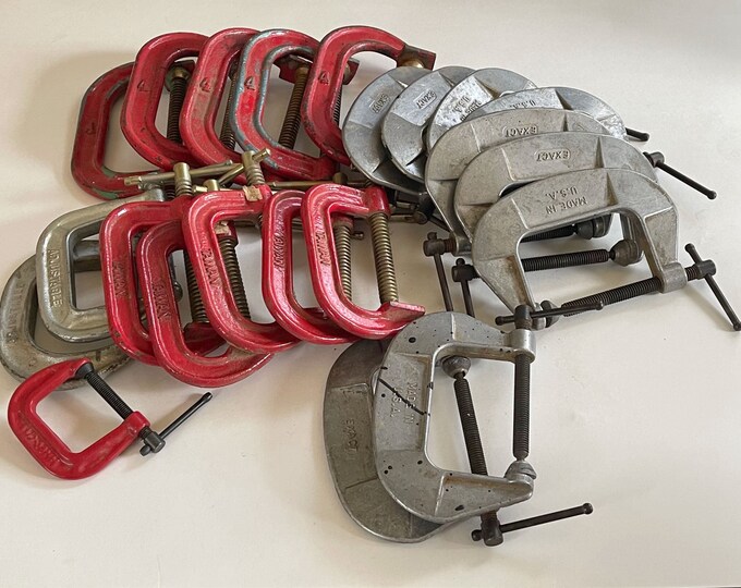 22 Vintage C Clamps / Assorted C Clamps for Small Garage Workshop Hobby ...