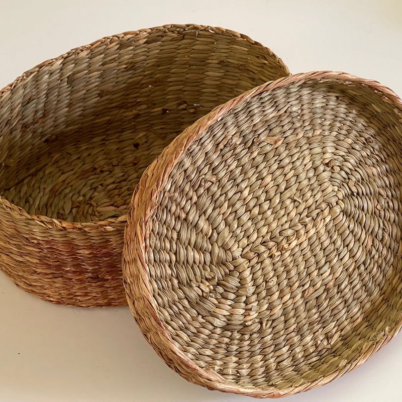 Woven Basket With Lid - Etsy