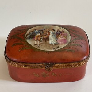 Antique French FBS Trinket Box / France Hand Painted FBS Signed Andre ...