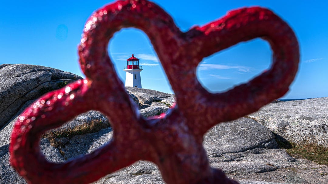 Red Buoy Framing Lighthouse – Nautical Decor Photography Print (digital ...