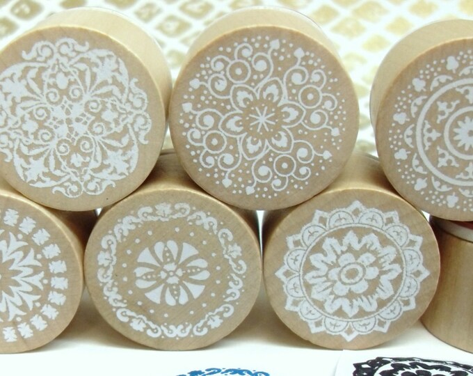 6x Vintage Lace Pattern Rubber Stamps Set - Etsy