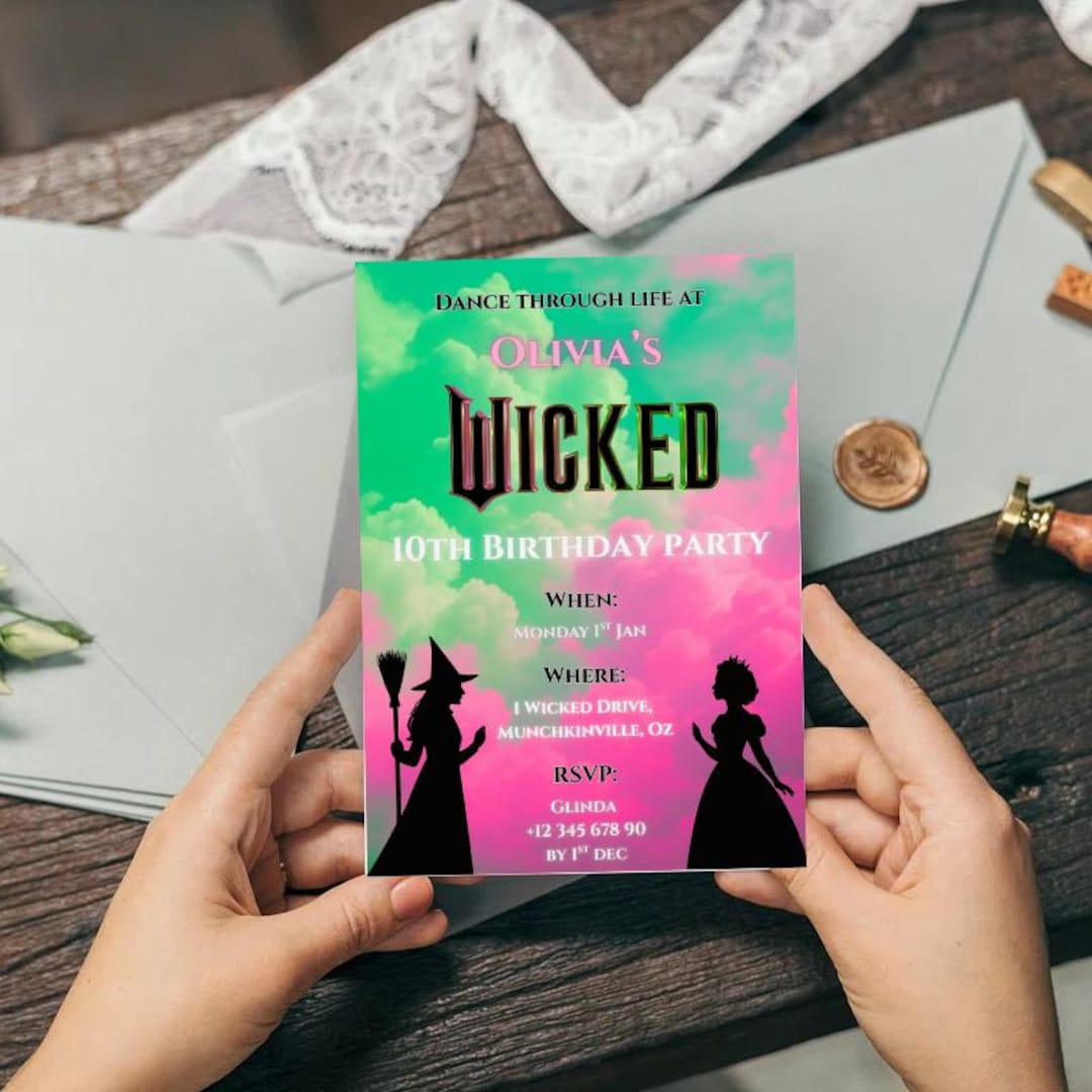 Wicked Birthday Party Invitation | Editable Birthday Invite | Wicked ...