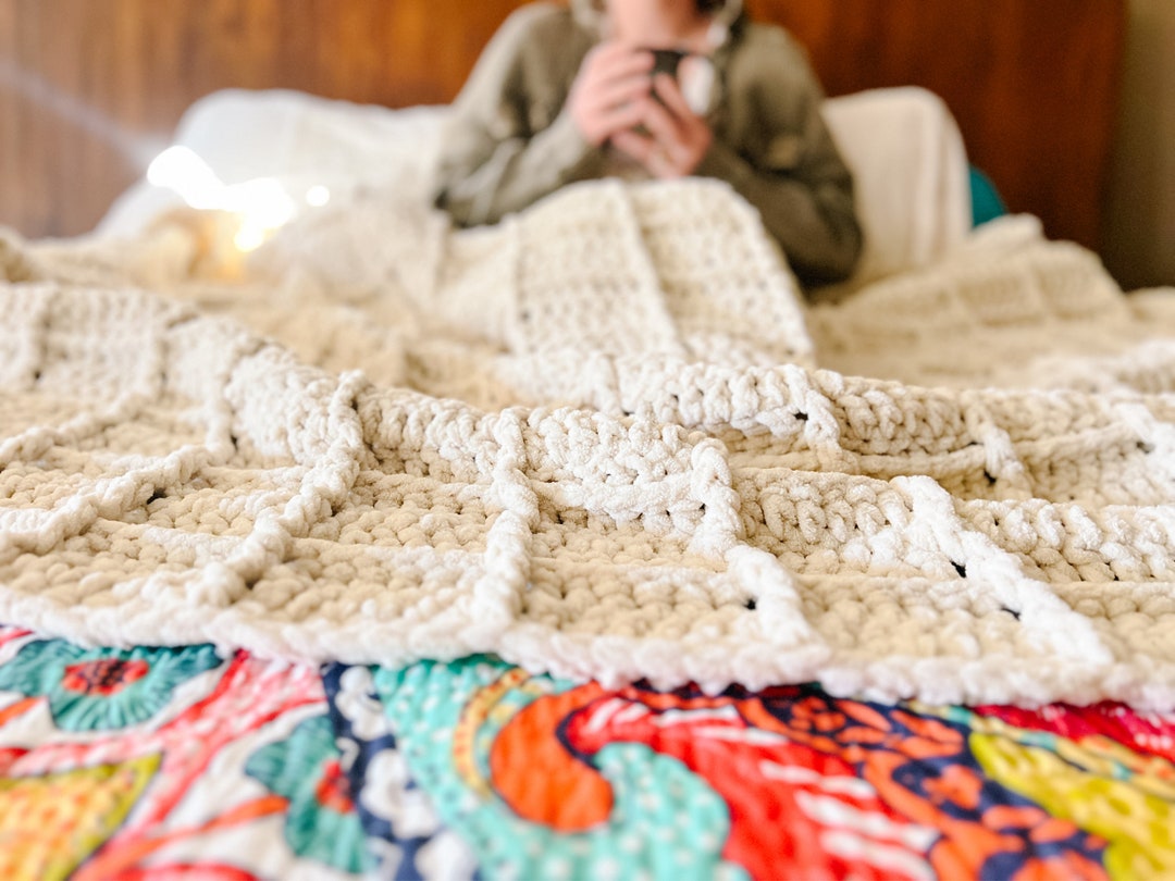 Chunky Crochet Blanket Pattern: Easy Afghan (PDF Pattern) - Etsy