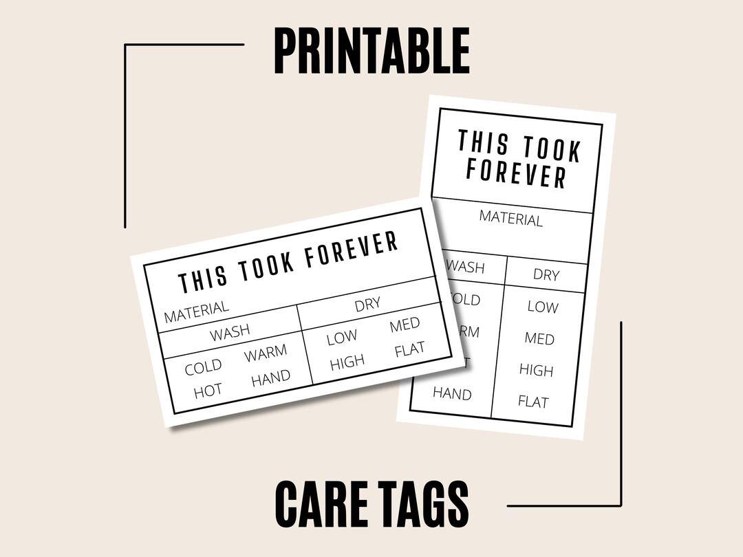 Funny Care Instructions Tag: Printable Gift Tags (PDF) - Etsy