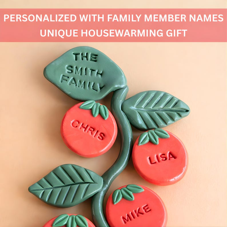Personalized Family Tree Tomato Fridge Magnet Gift Idea for ...