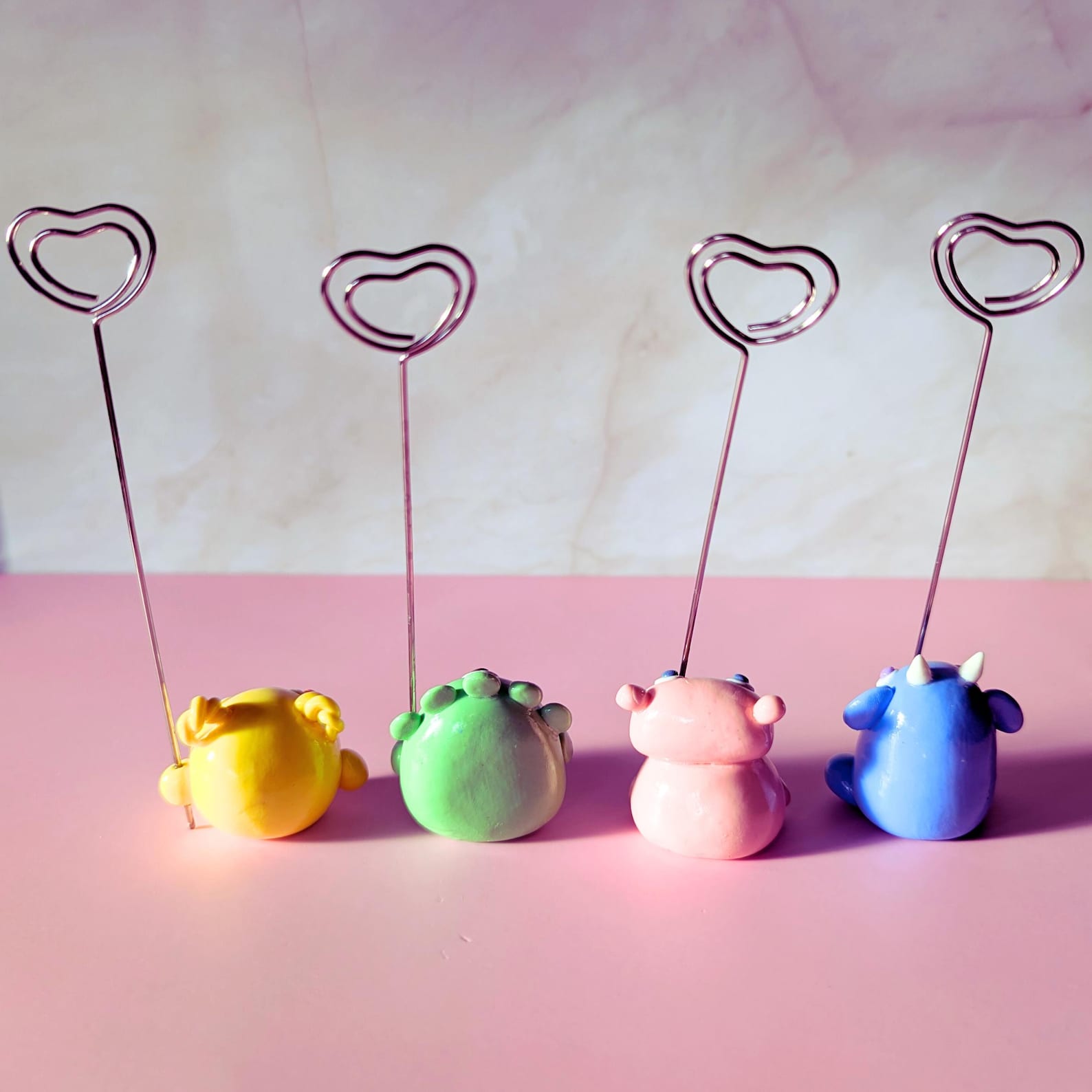 Cute Clay Photo Holder Desk Buddy Little Monsters Home Decor Stocking ...