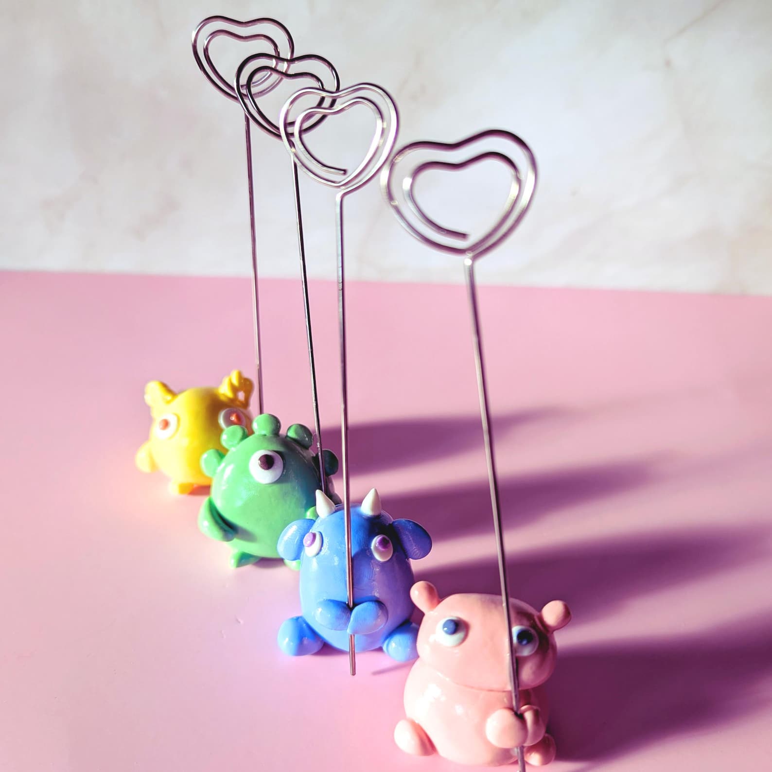 Cute Clay Photo Holder Desk Buddy Little Monsters Home Decor Stocking ...