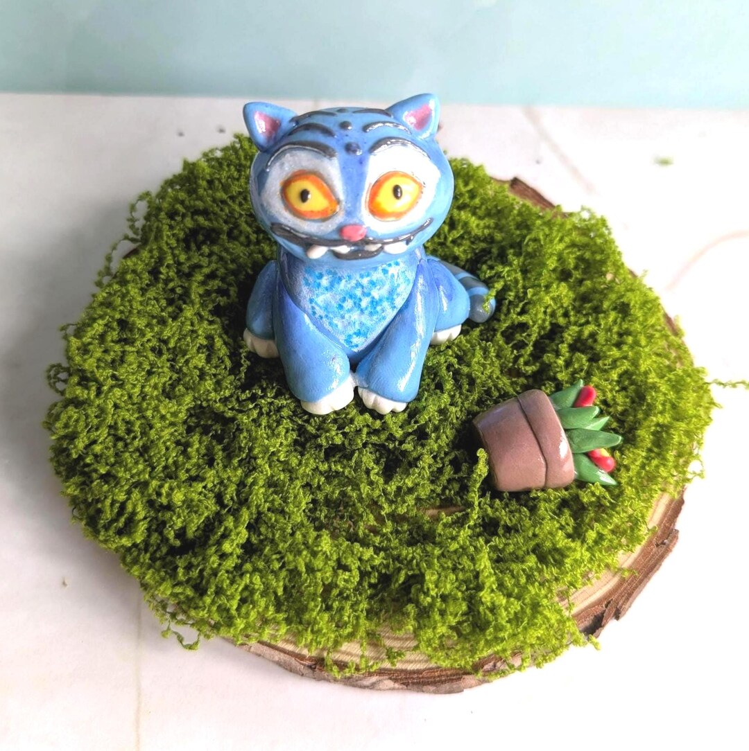Demon Hunter Inspired Tiger Clay Figurine Fantasy Animal Sculpture ...