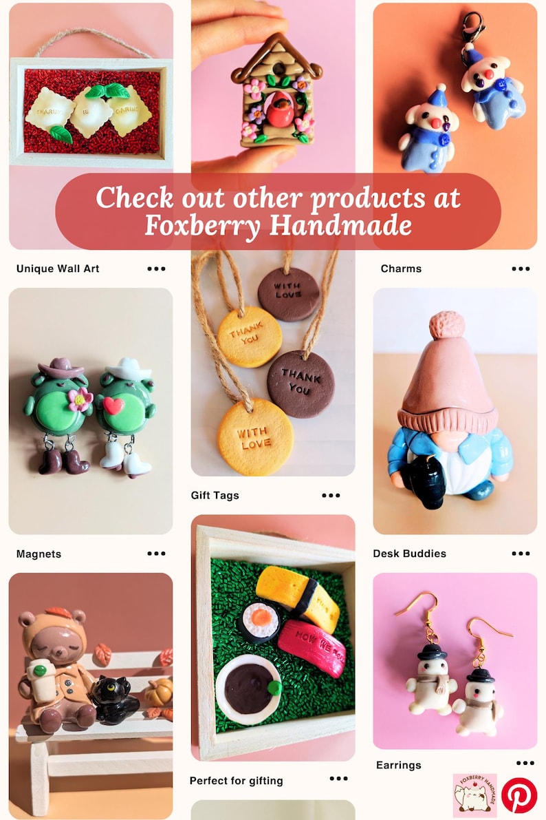 Cute Clay Photo Holder Desk Buddy Little Monsters Home Decor Stocking ...