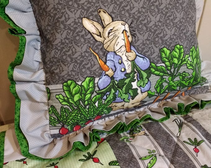 NEW Custom Modern Peter Rabbit Bedding Set Crib Skirt, Quilt and Double ...