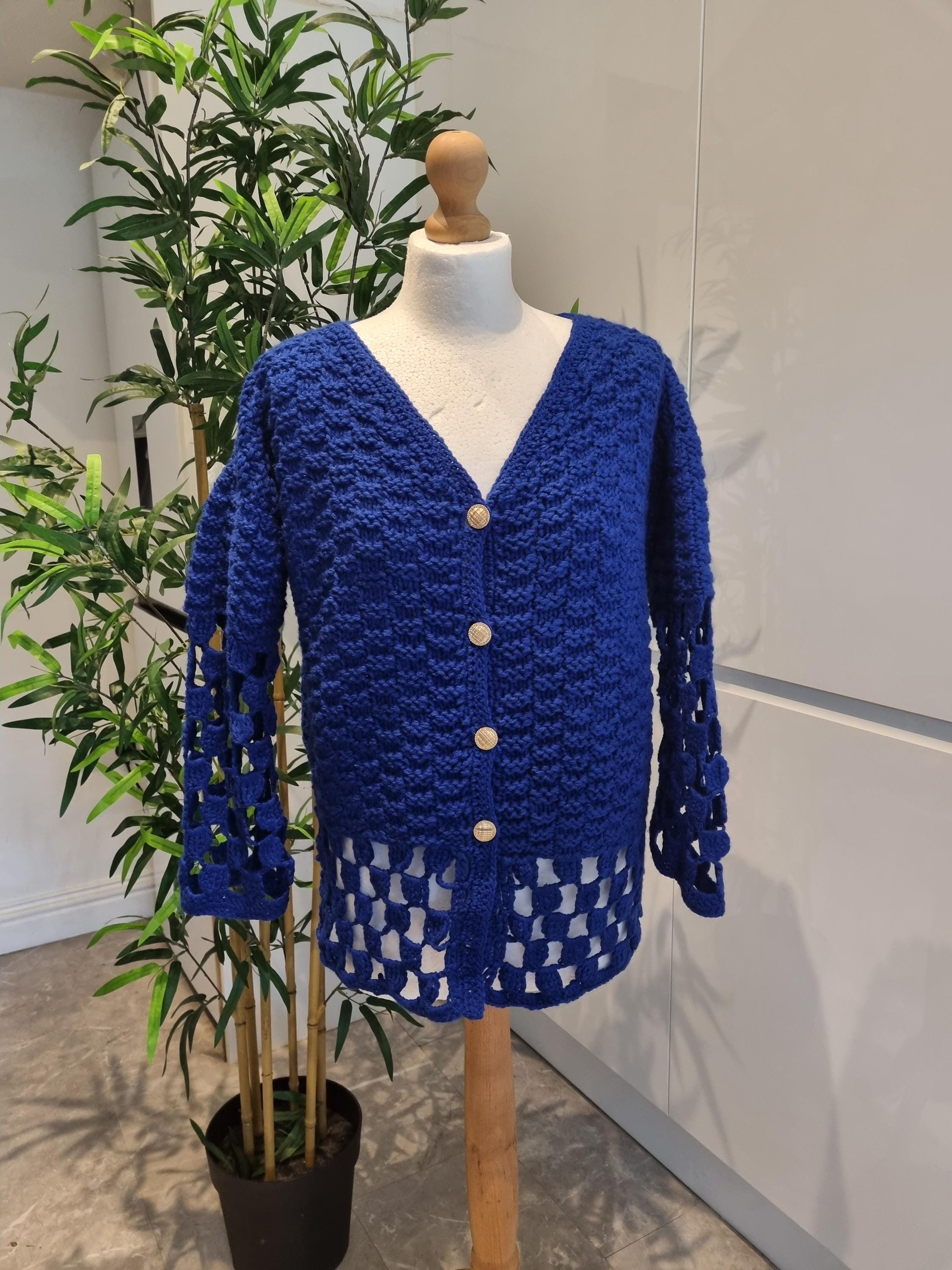 Handmade Blue Cardigan - Etsy
