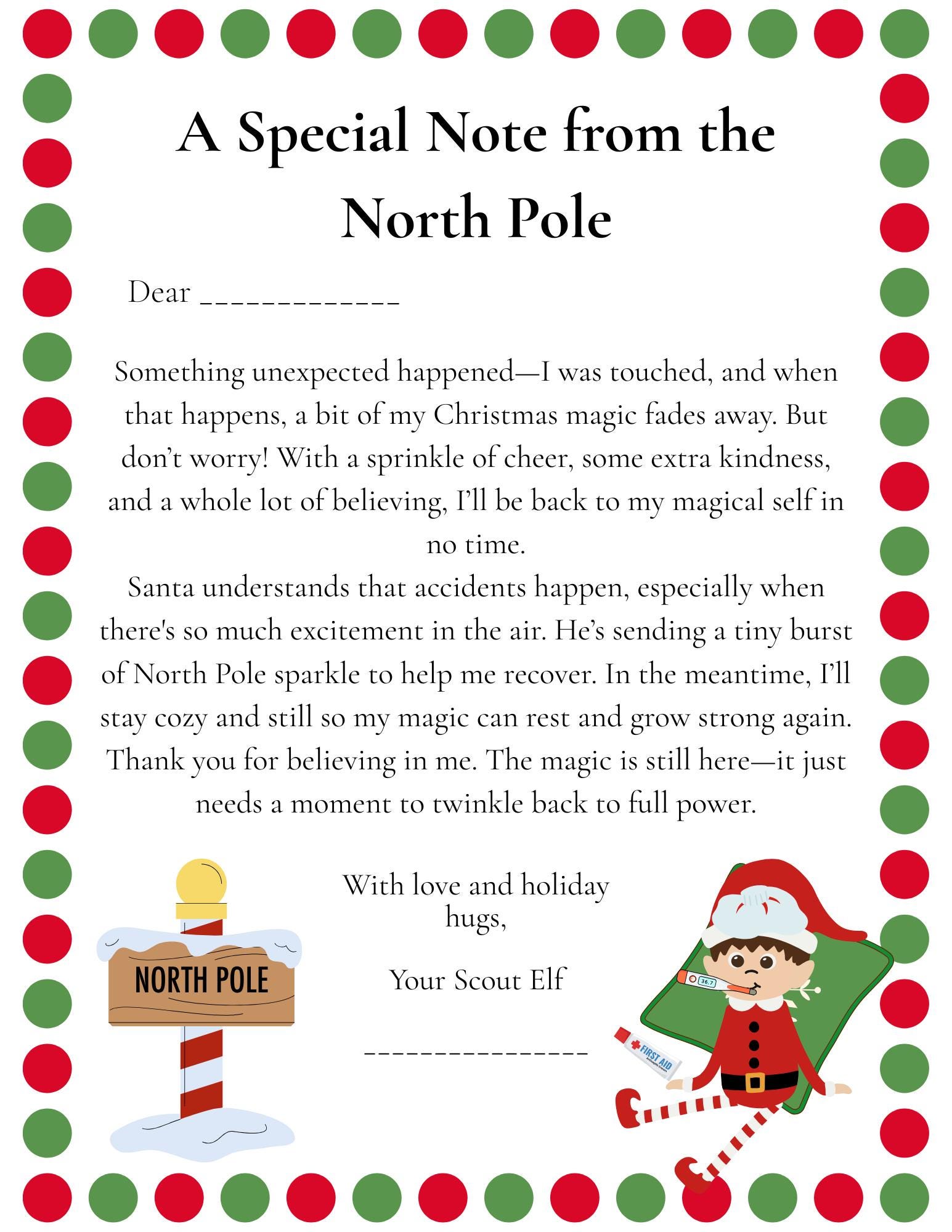 Elf Lost Magic Letter | Touched Elf Emergency Printable | Elf Magic is ...