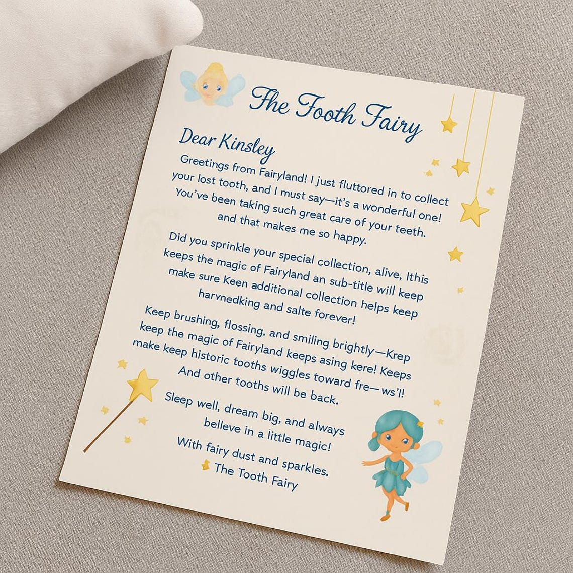 Tooth Fairy Letter-graduated From Baby Teeth-instant Download-printable ...