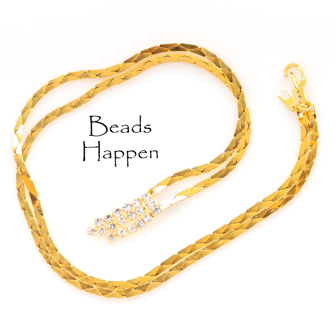 Flexible 18-inch Finished Necklace Chain, Rhinestone Centerpiece ...