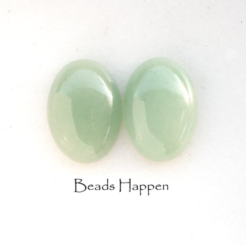 18x13mm Natural Stone Green Aventurine Cabochons, 18x13 Ovals, Smooth ...